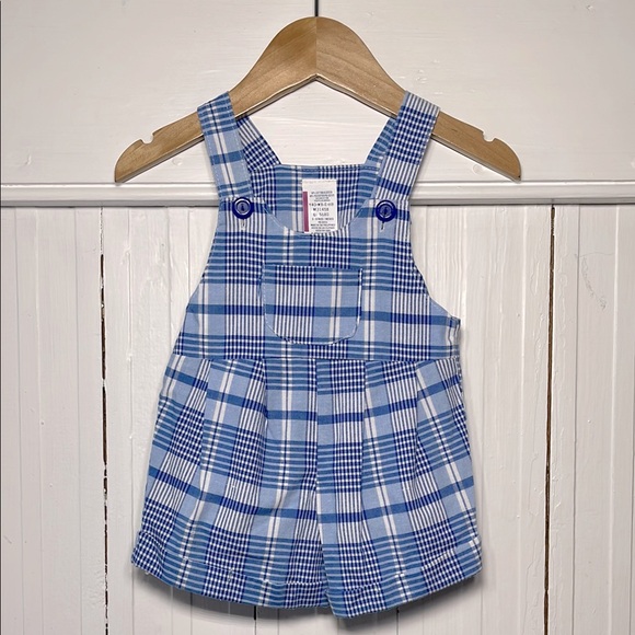 Vintage | Bottoms | Vintage 8s Euc Boys Paper Tag Blue Plaid Overalls ...